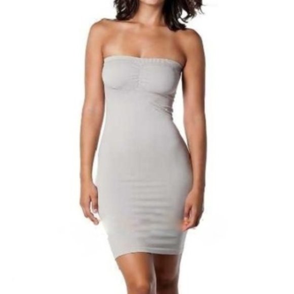 islay | Dresses | Islay Grey Strapless Padded Slip Dress Ps | Poshmark